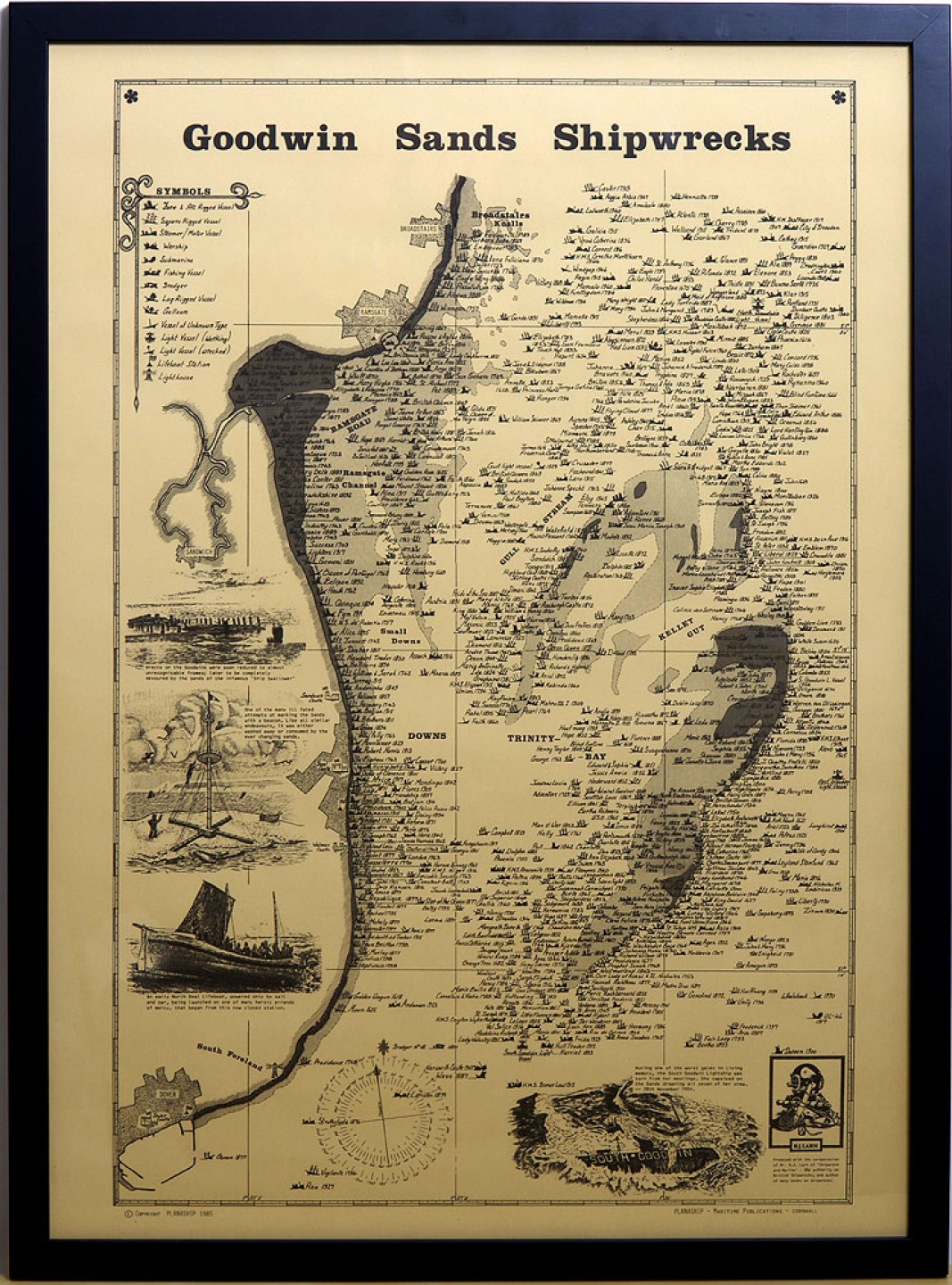 Goodwin Sands Shipwrecks Print Framed