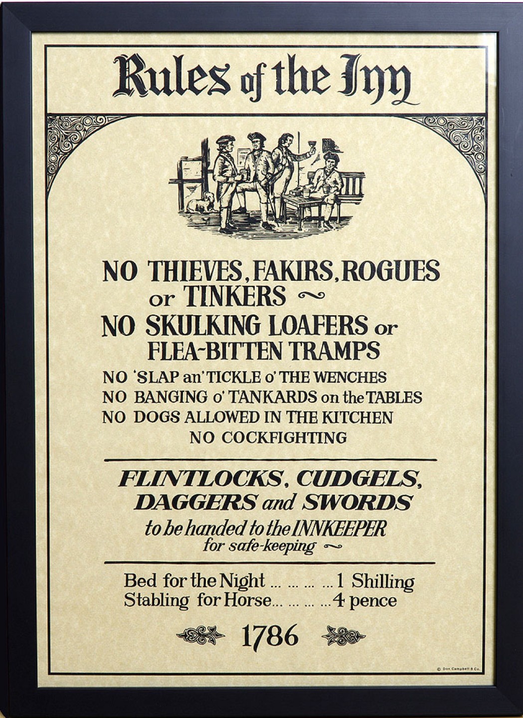 Rules Of The Inn Print Framed