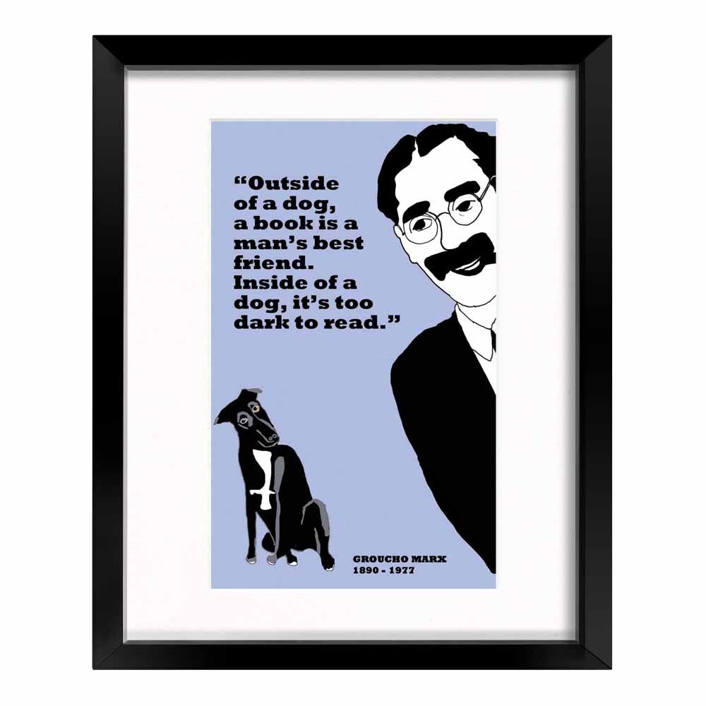 Groucho Marx On Dogs Print Framed