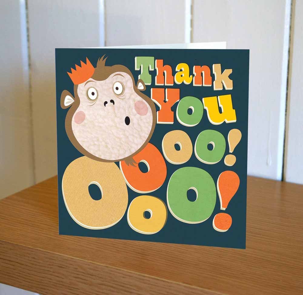 Cheeky Monkey Thank You Card