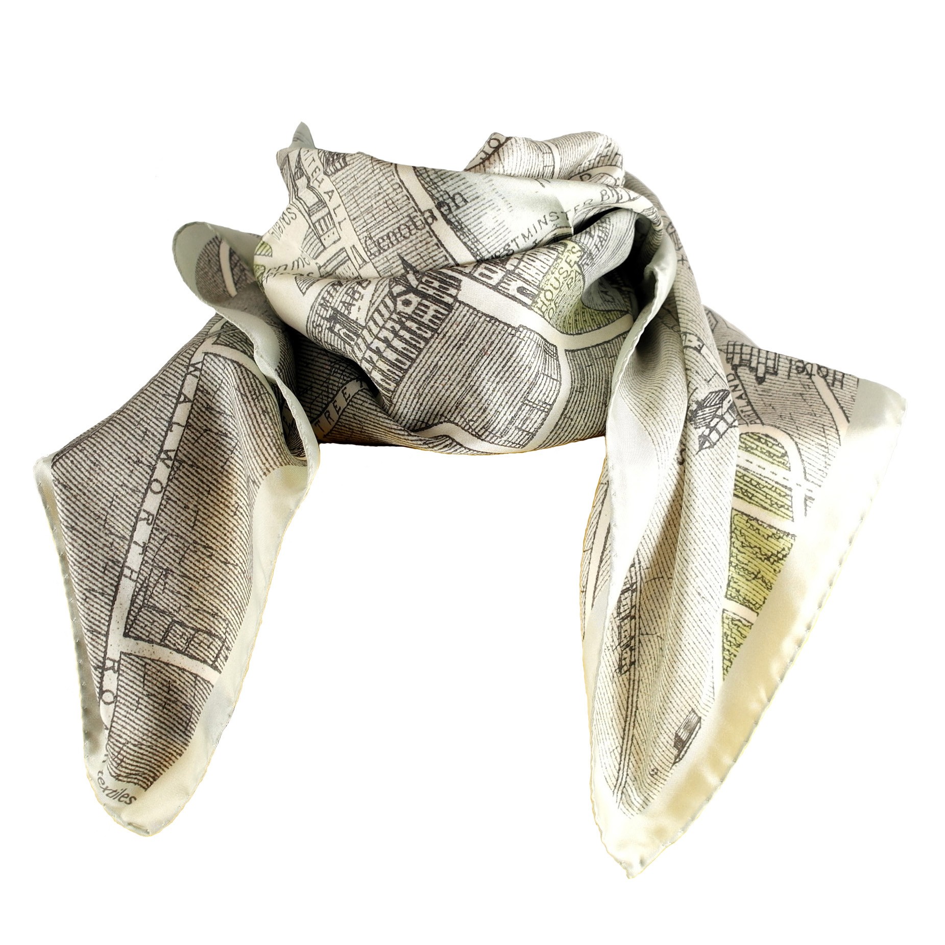 London Map Silk Scarf - Muted