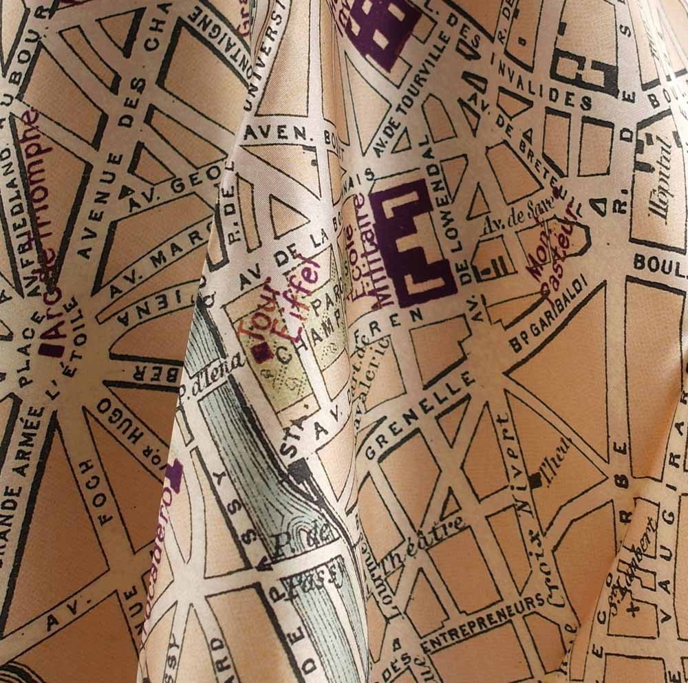 Paris Map Silk Scarf