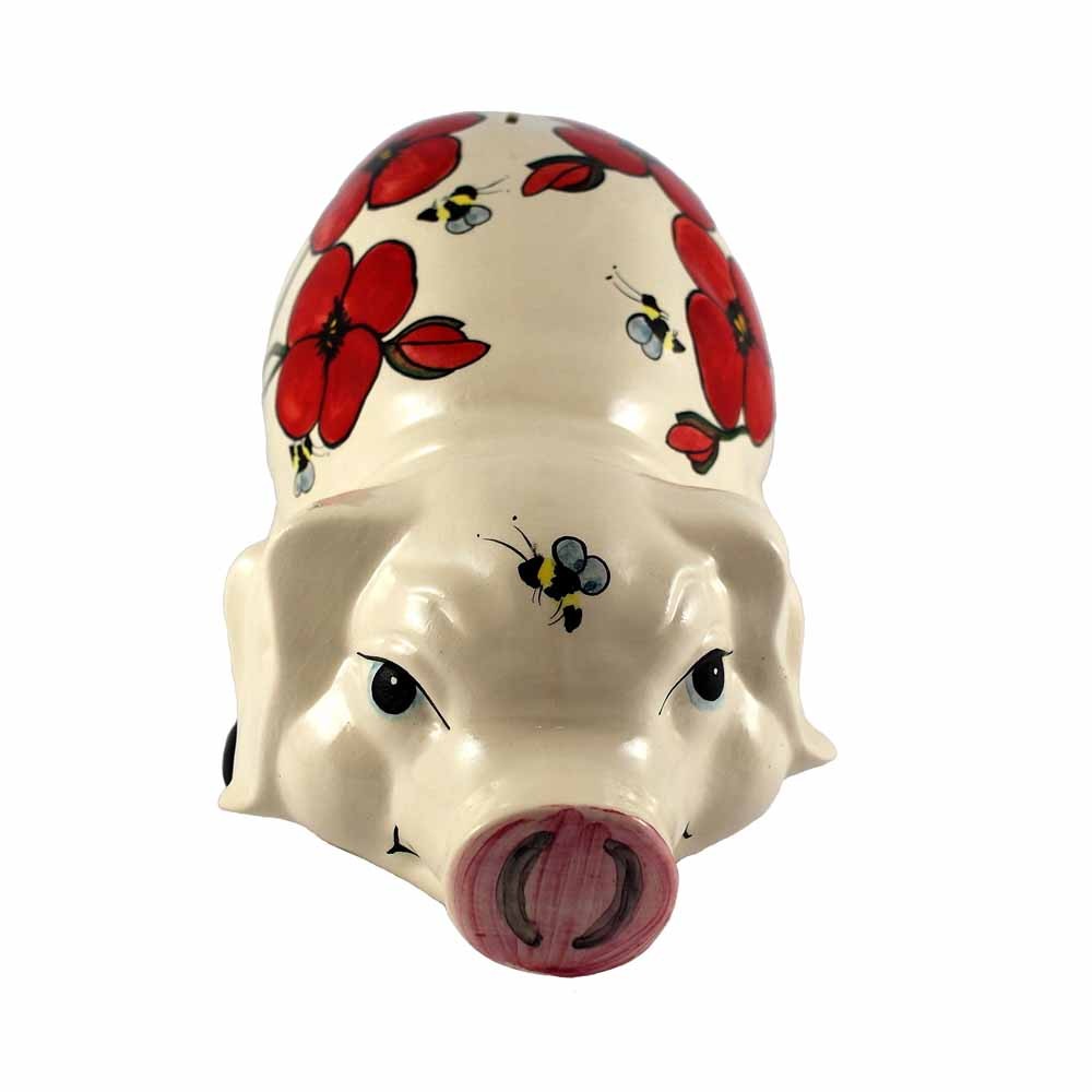 Large Poppy Pig Money Box