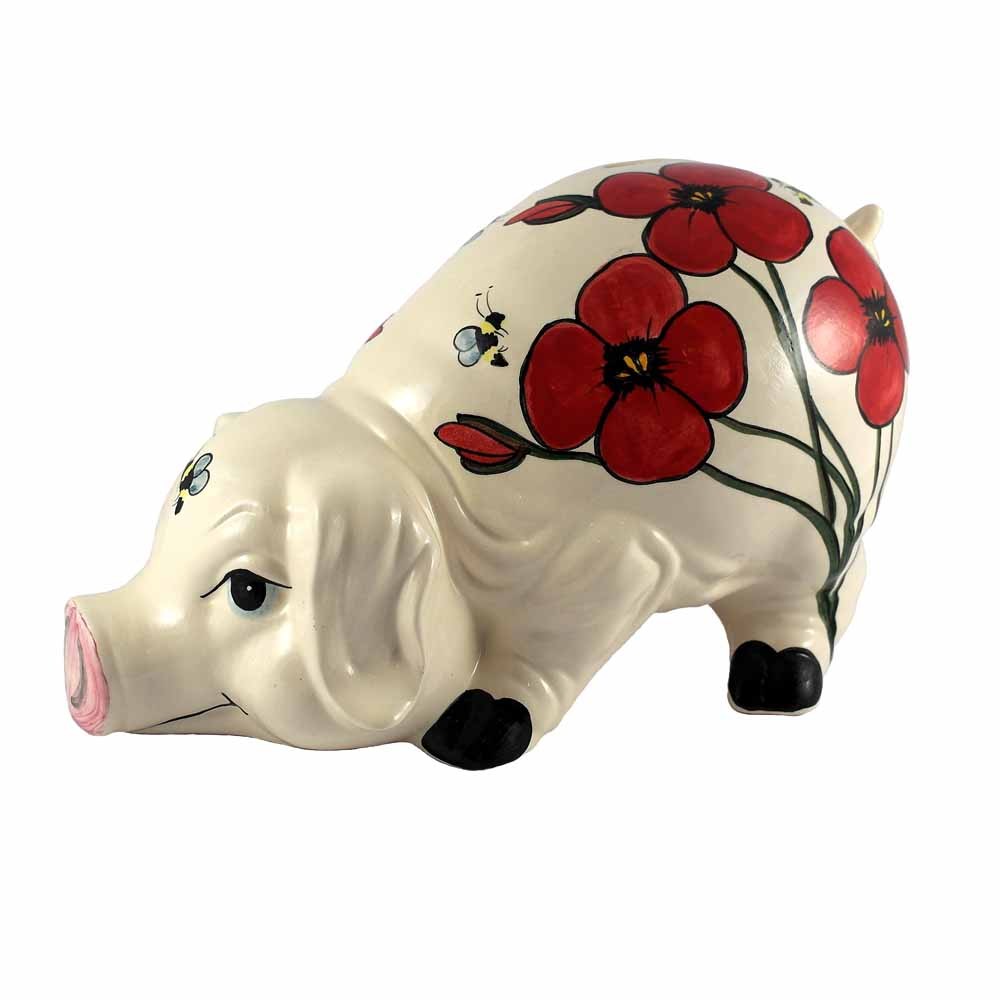 Large Poppy Pig Money Box
