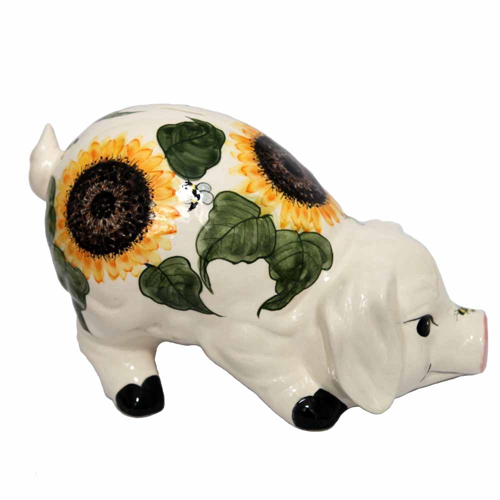 Large Sunflower Pig Money Box