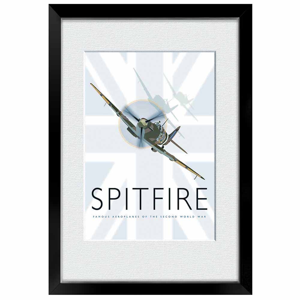 Spitfire Mounted Print Framed