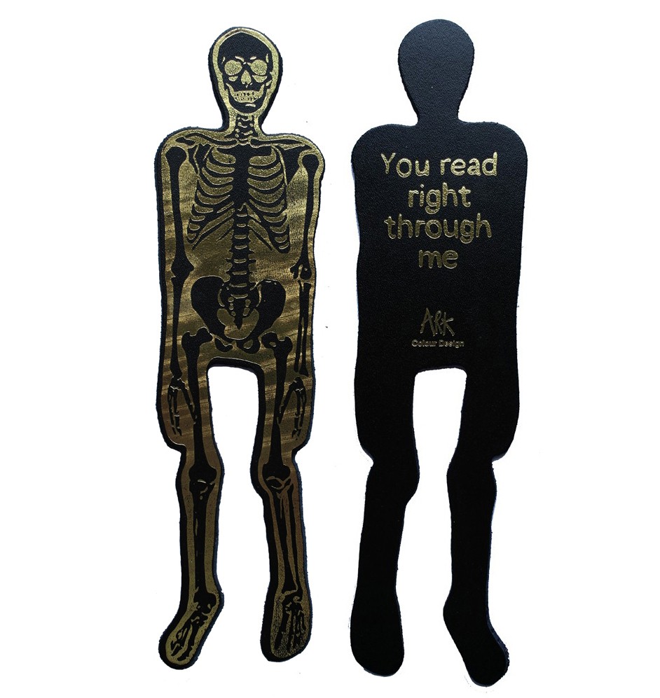 Skeleton Bookmark - Black & Gold