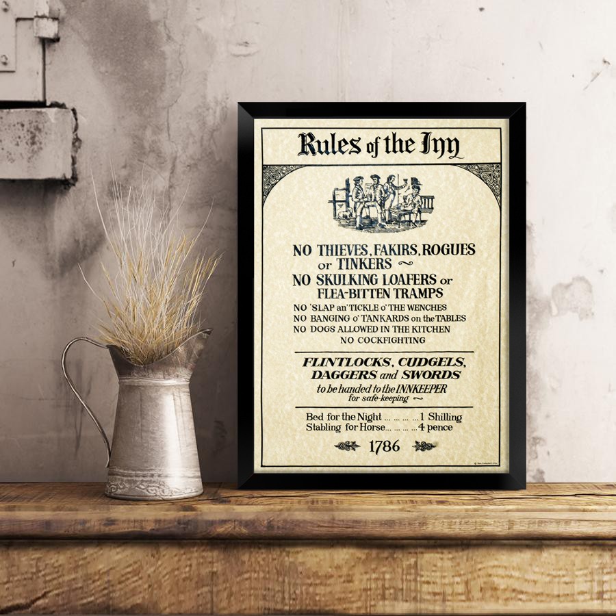 Rules Of The Inn Print Framed
