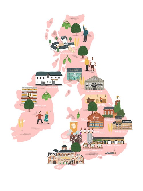 The UK & Ireland Beer Map Print