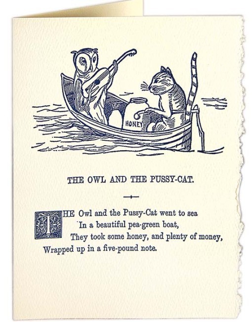 Owl & The Pussycat Poem Card