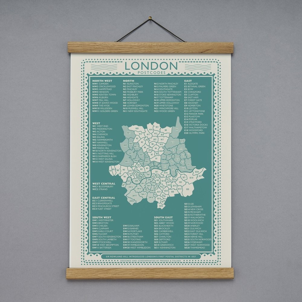 London Postcodes Print