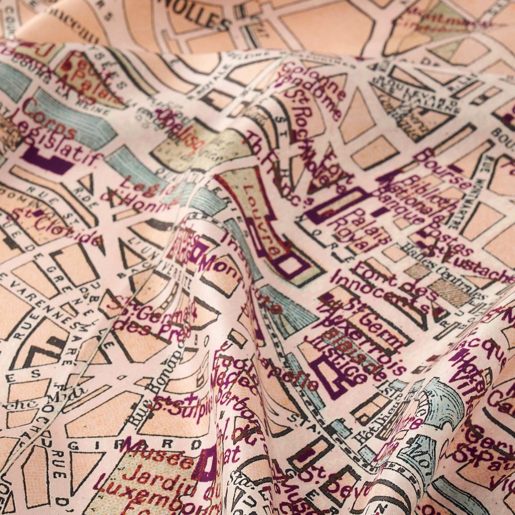 Paris Map Silk Scarf