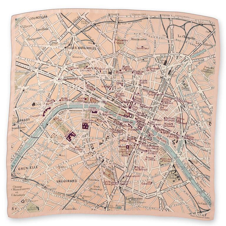 Paris Map Silk Scarf