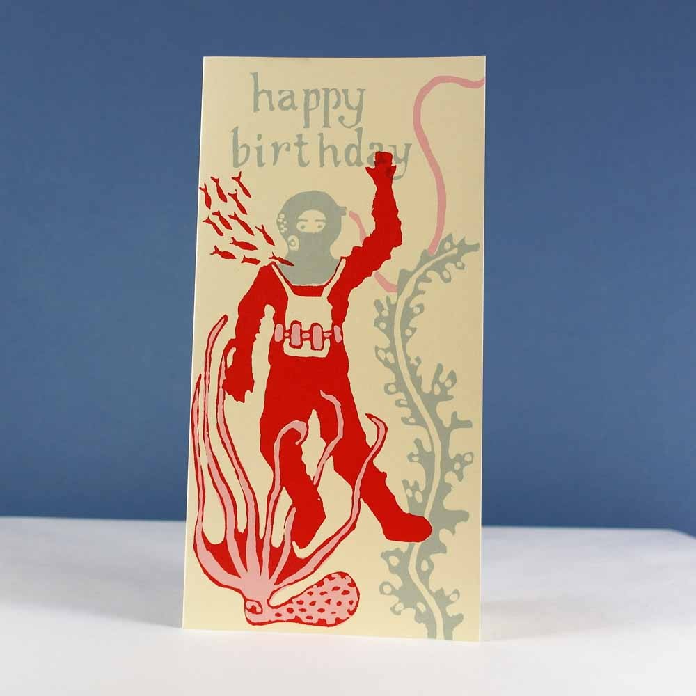 Deep Sea Diver Birthday Card