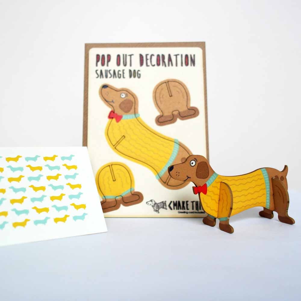 Sausage Dog Pop Out Card